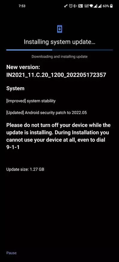 OnePlus maaie 2022 befeiligingsupdate