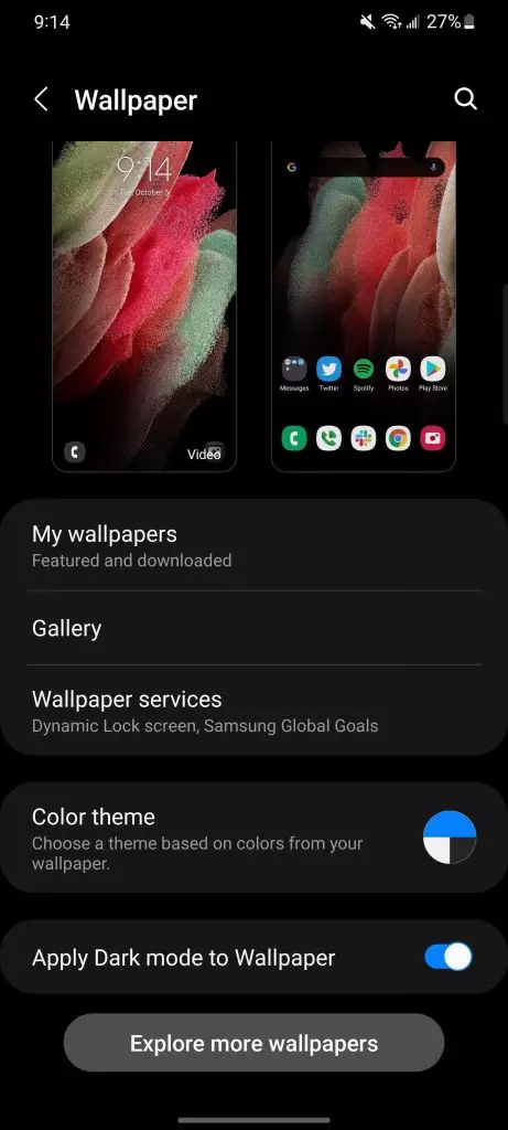 Gisagop sa Samsung ang mga kolor nga nakabase sa wallpaper sa Android 12 11188_2