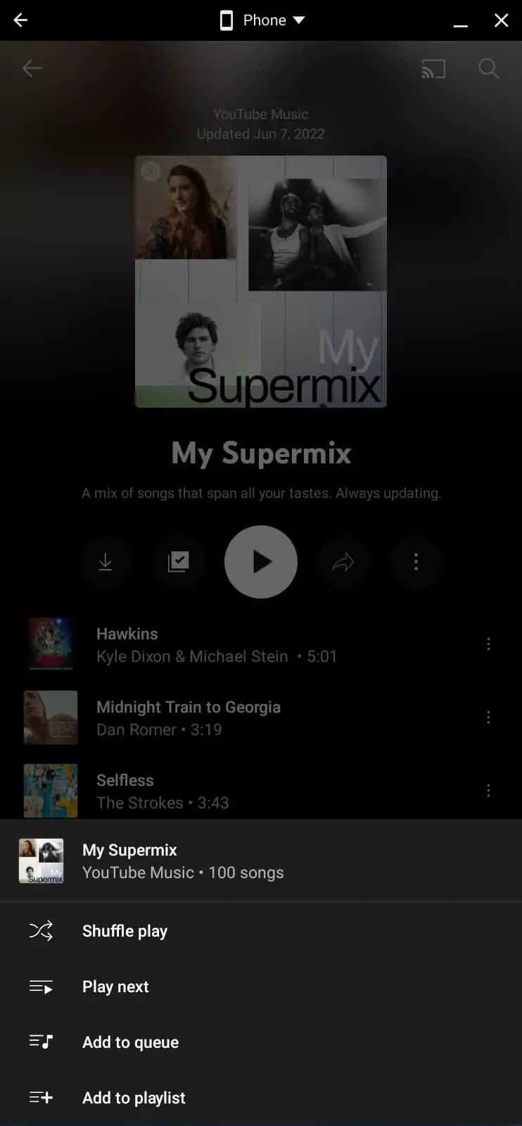 YouTube Music zavádí redesign uživatelského rozhraní seznamu skladeb na tabletech 11200_3