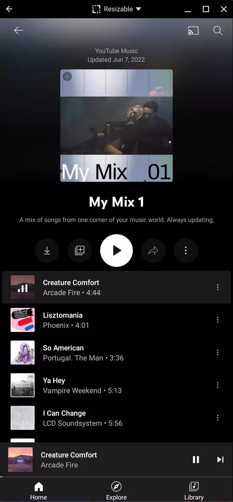 YouTube Music e hlahisa lethathamo la lipina tsa UI ho li-tablet 11200_4