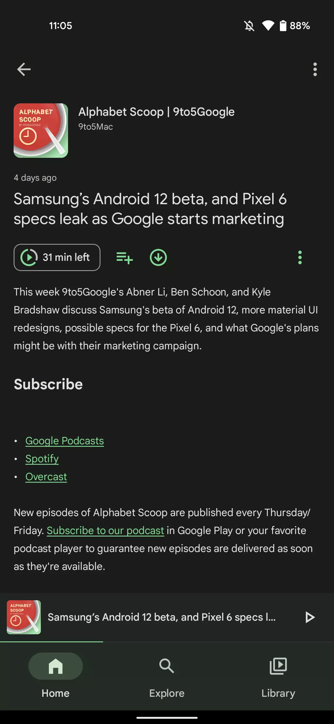 Google Podcasts Material Adiga