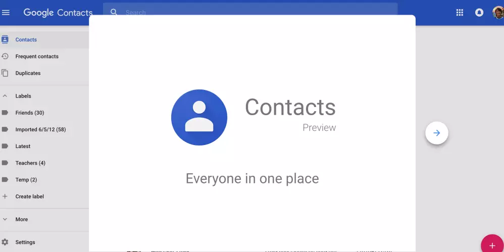 google-contacts-material-design-akọkọ