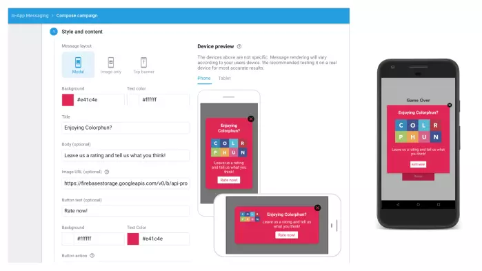 Ua maua e le Firebase Fe'au In-App, feso'ota'iga fou a Crashlytics, sili atu 12215_2