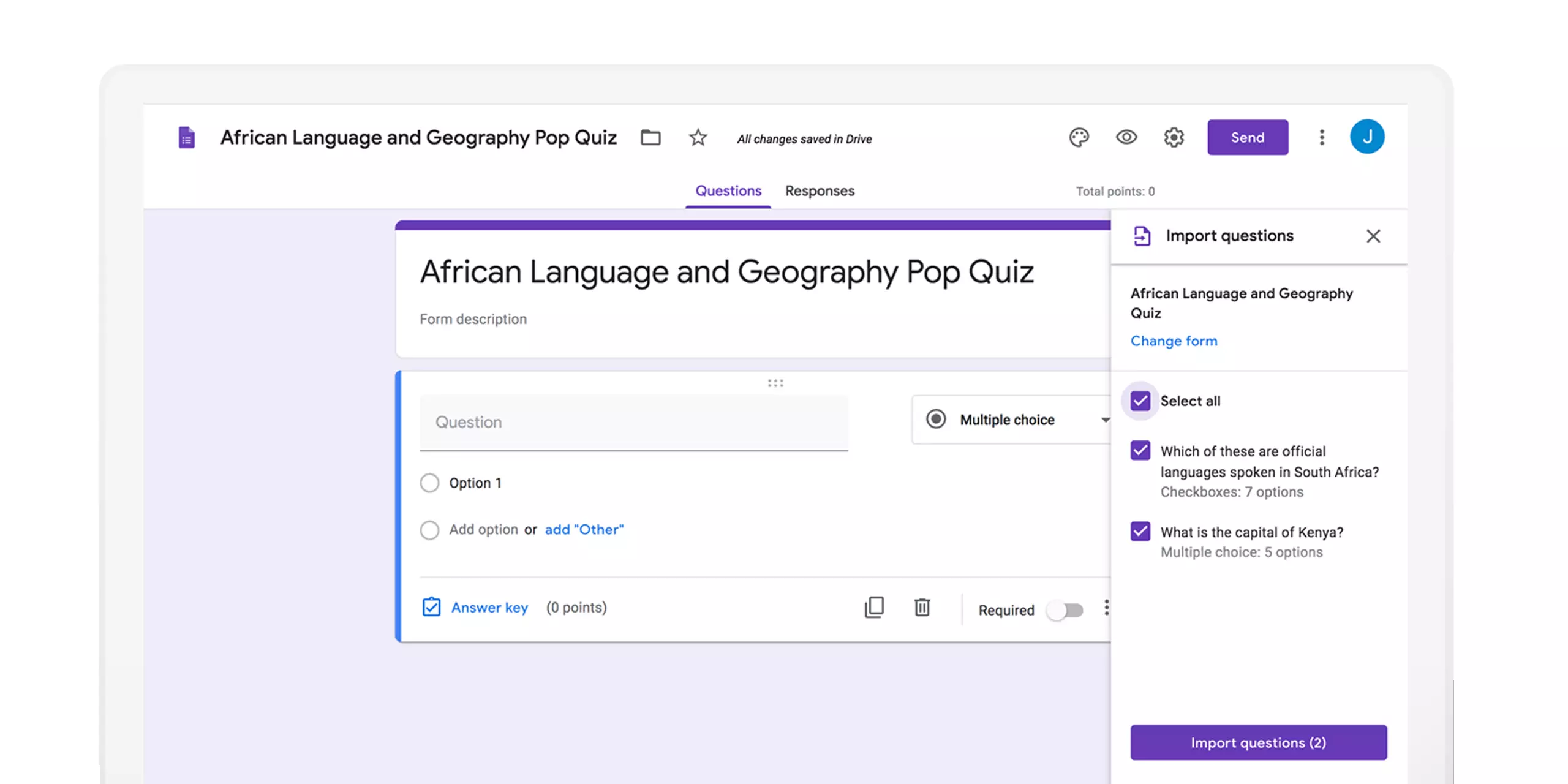 Тема материалов Google Forms