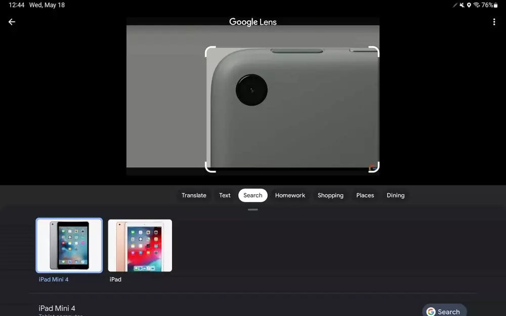 Tabletat e Google Lens