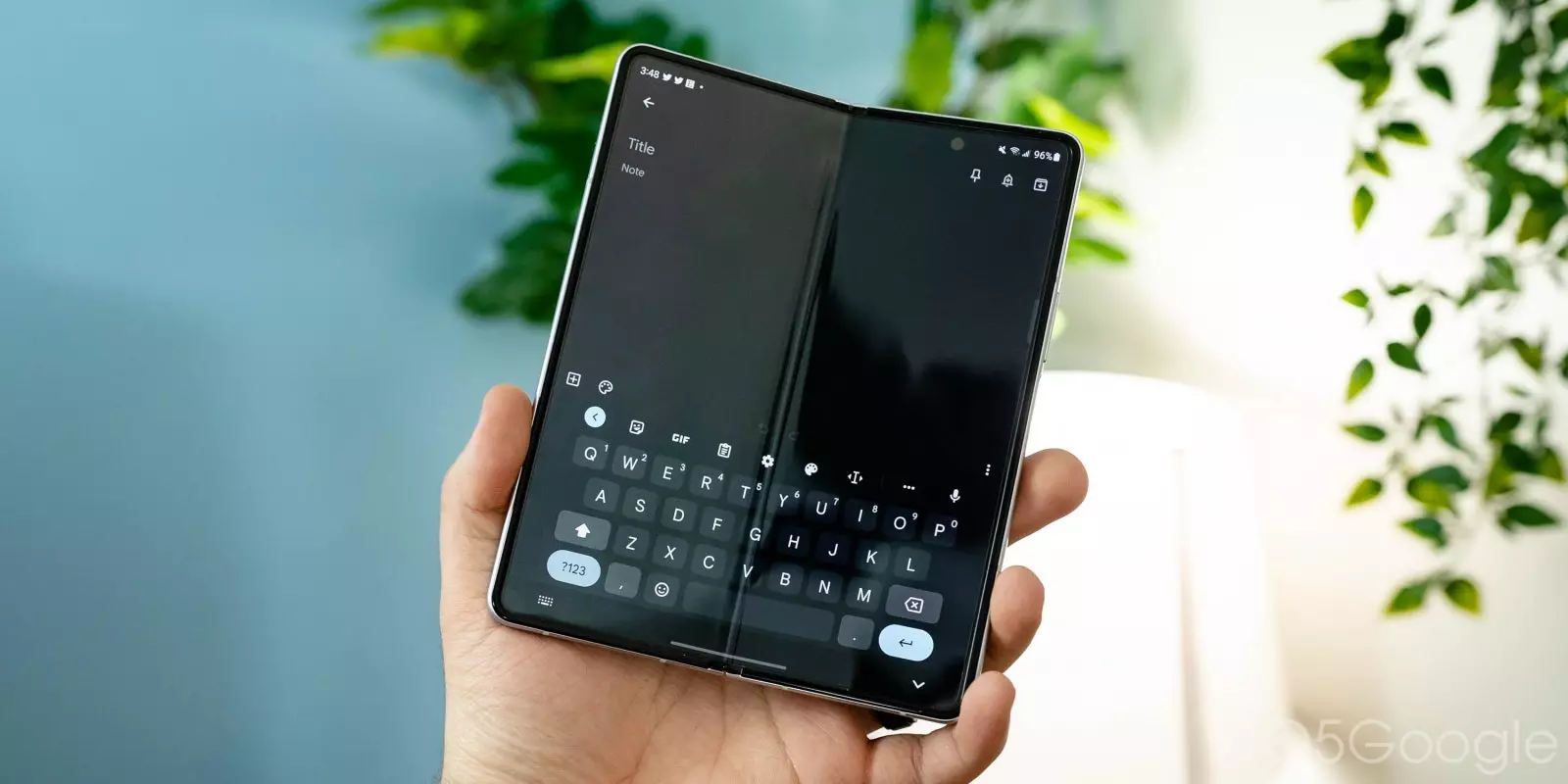 „Gboard“ optimizuoja savo išdėstymą „Galaxy Z Fold 3“. 1362_1