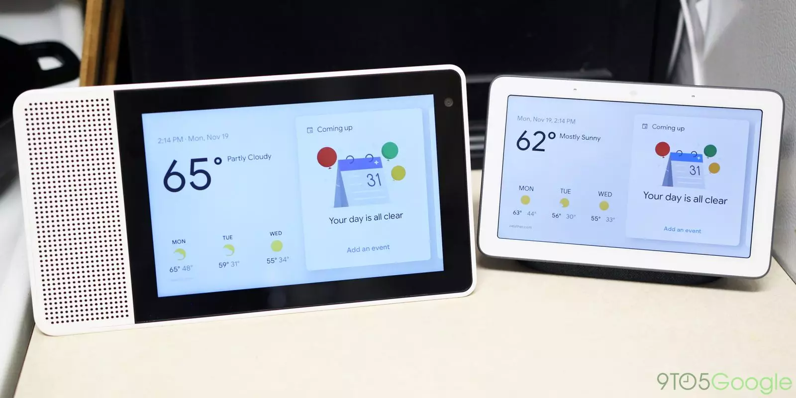 tampilan pinter lenovo versus google home hub