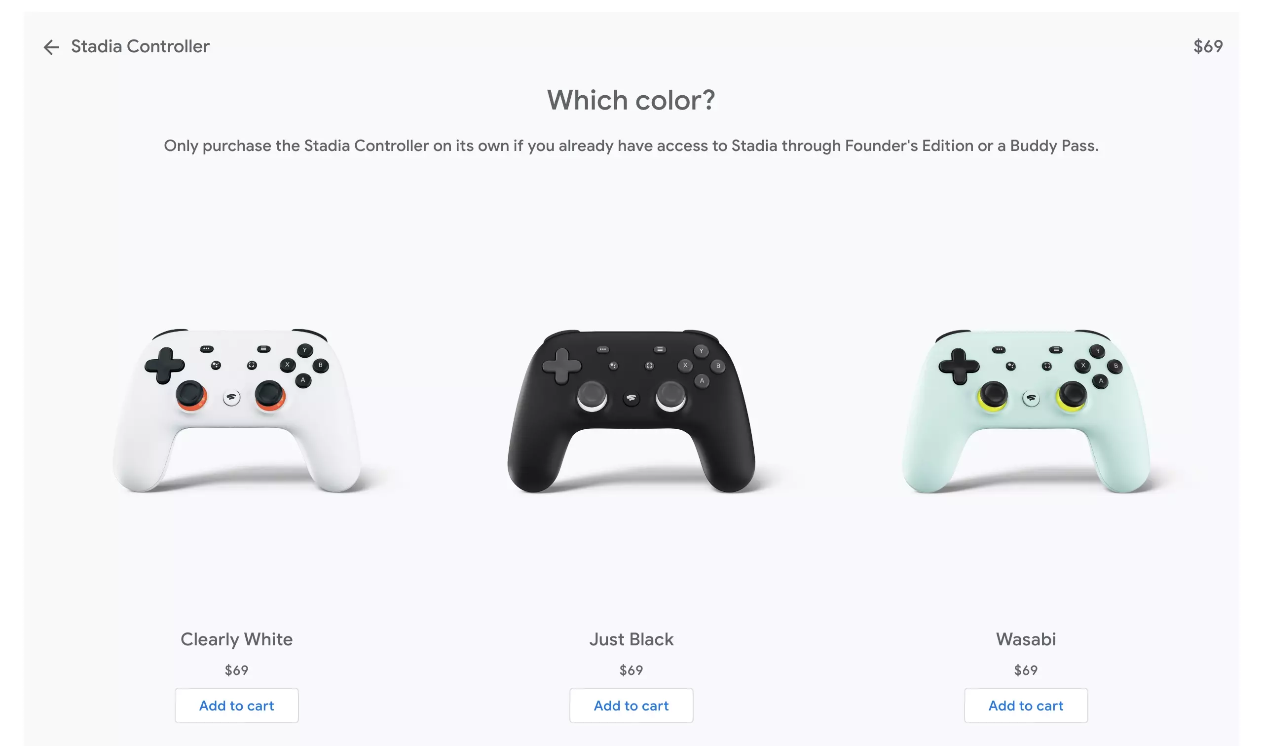 Ovládač Stadia v obchode Google Store