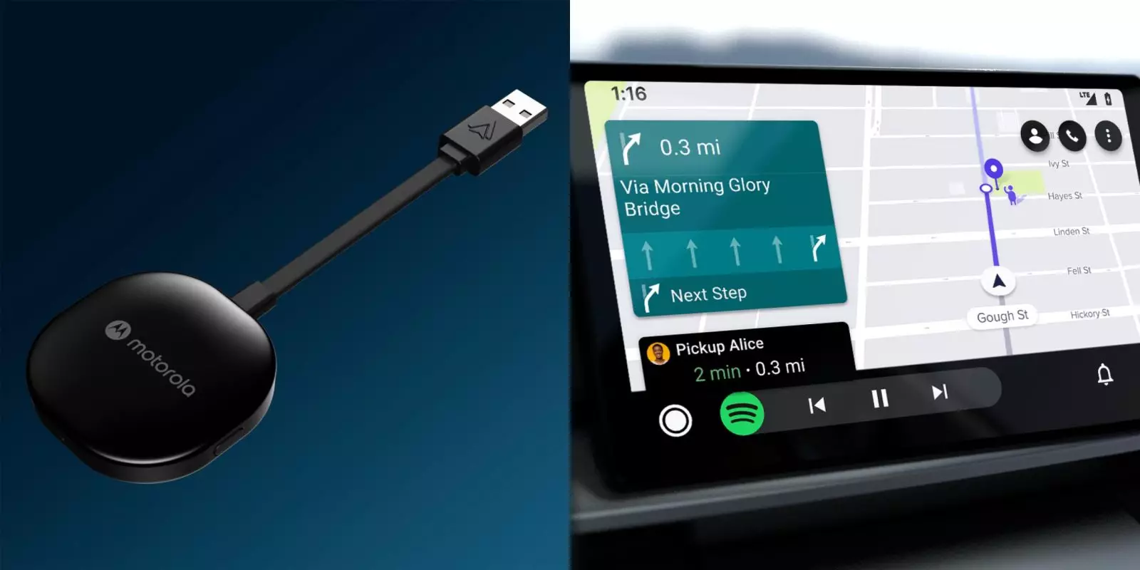 L-adapter Motorola MA1 iġib Android Auto mingħajr fili għall-karozzi kollha 1440_1