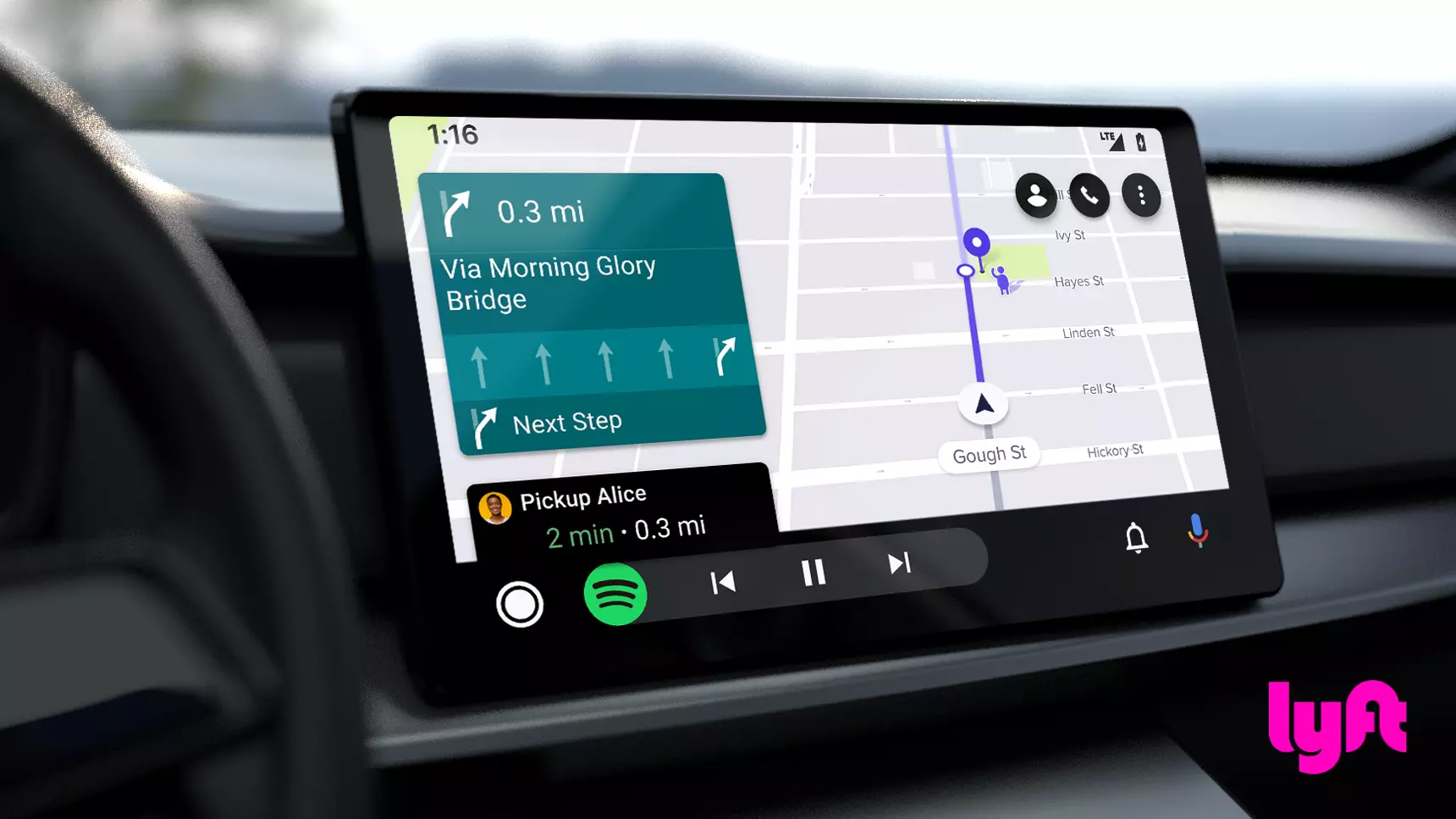Android Auto Lyft