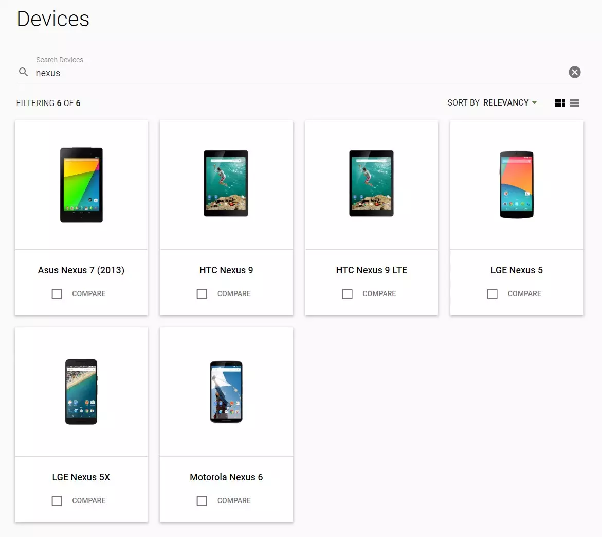 peranti nexus senarai perusahaan android