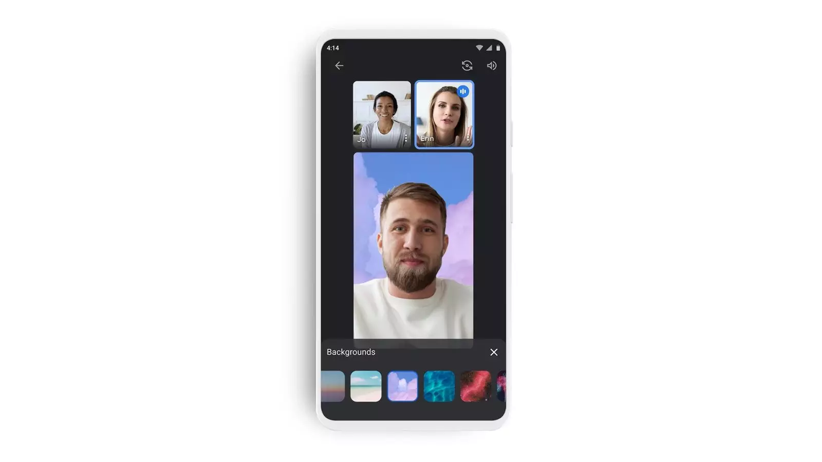 Google Meet для Android теперь поддерживает разные фоны 14857_1