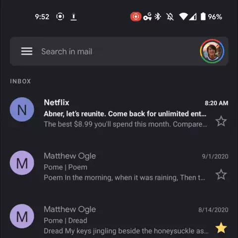 Gmail swipe animation