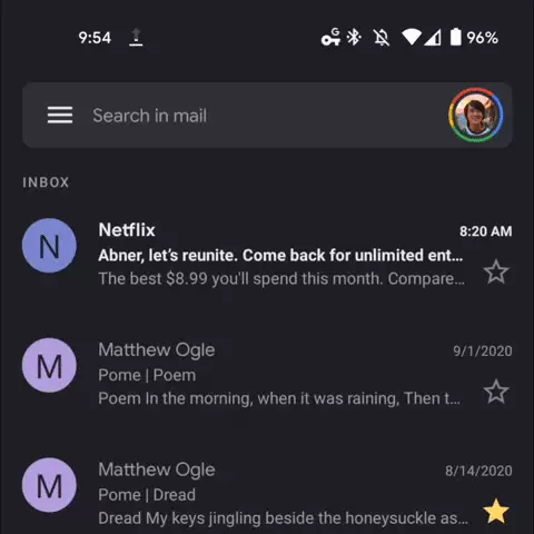 Gmail swipe animation