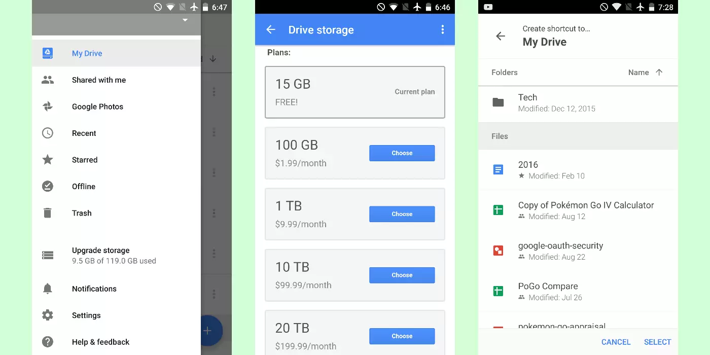 Mit dem Google Drive-Update können Sie Datei- und Ordnerverknüpfungen zum Startbildschirm hinzufügen 15307_1