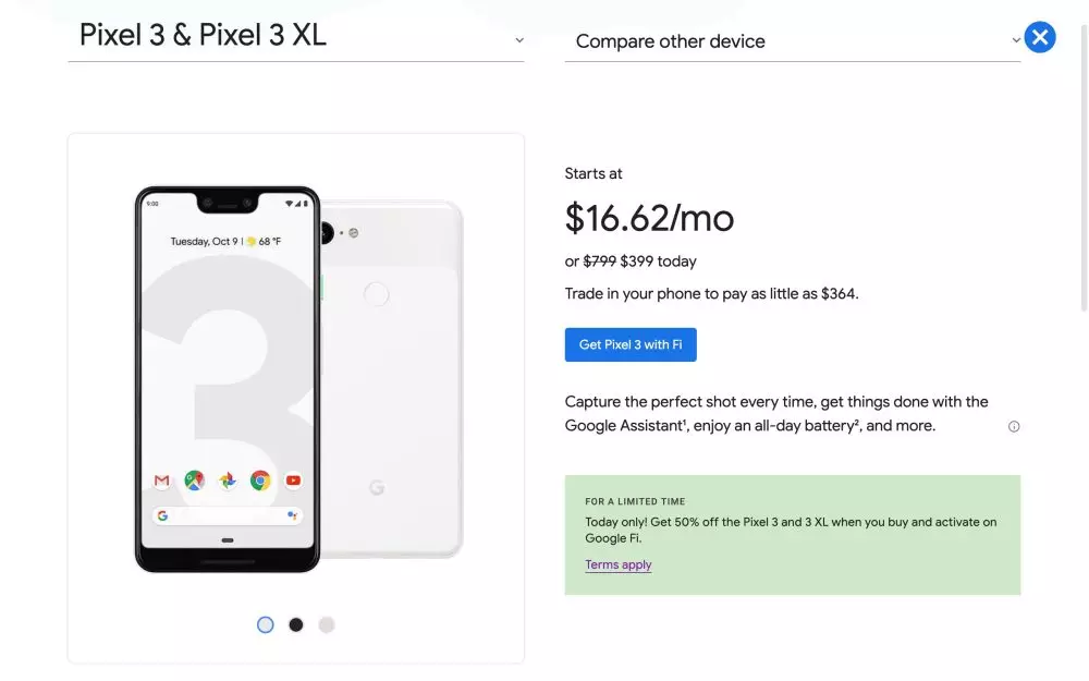 Fi төрсөн өдрийн Pixel 3 хэлэлцээр