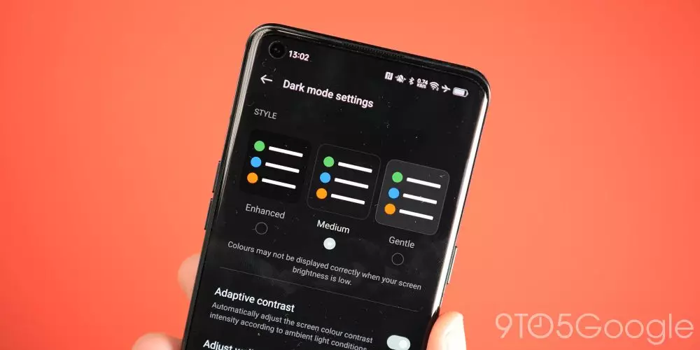 ColorOS 12-də işləyən qaranlıq rejimi tənzimləmə parametrləri funksiyası