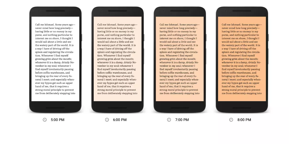 Google Play Books ajoute nouvo mòd Night Light pou fè lekti an reta lannwit pi agreyab 16357_1