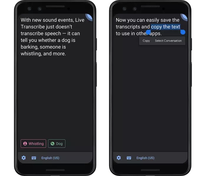 “Android Live Transcribe” täzelenmesi