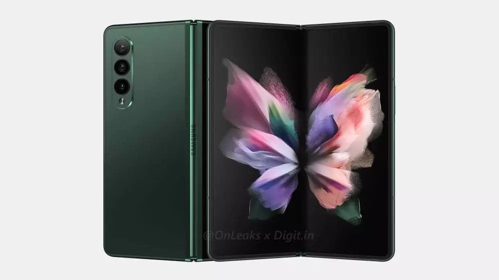 Render resmi Galaxy Z Fold 3 bocor, nuduhake telung warna 18519_10