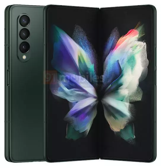 Render resmi Galaxy Z Fold 3 bocor, nuduhake telung warna 18519_4