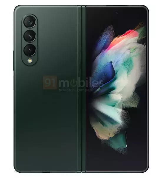 Render resmi Galaxy Z Fold 3 bocor, nuduhake telung warna 18519_5