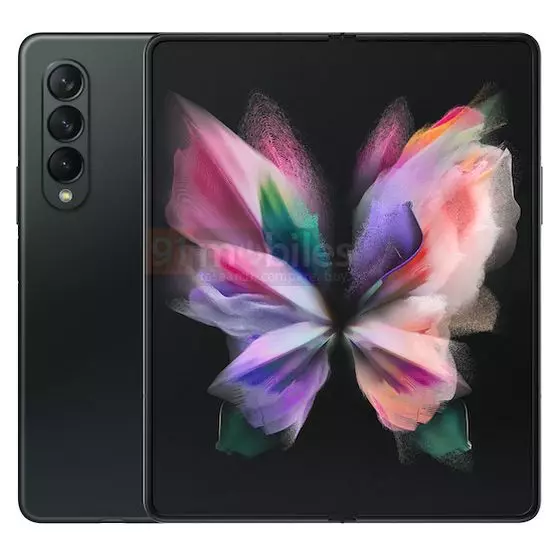 Render resmi Galaxy Z Fold 3 bocor, nuduhake telung warna 18519_7