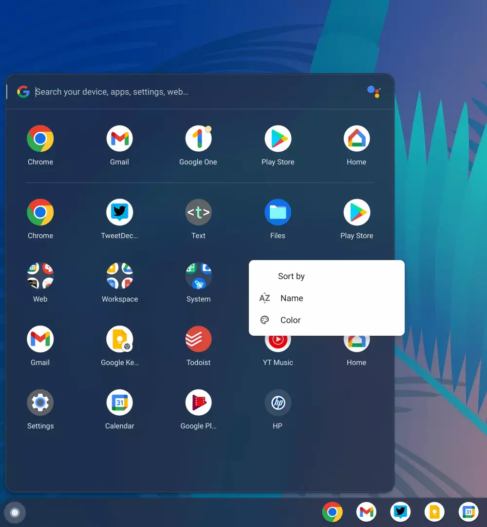 Trình khởi chạy Chrome OS 100