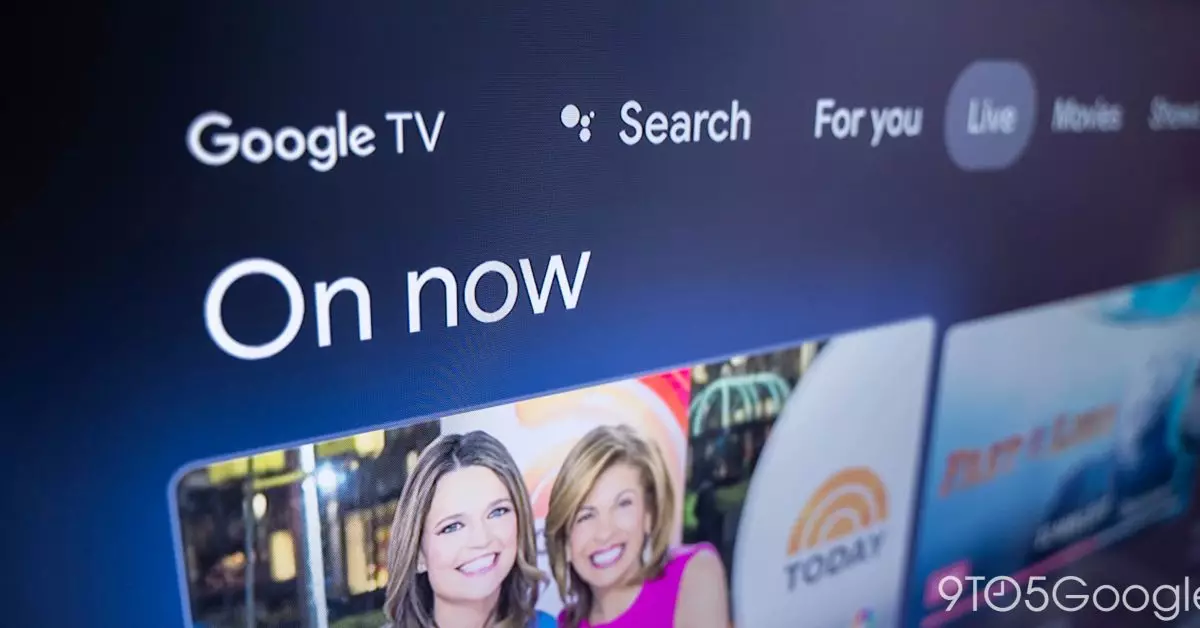 Google TV homescreen dia manampy ny Sling TV ankehitriny