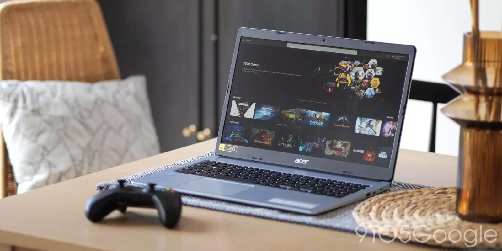 Nvidia GeForce Now mākoņa spēles Chromebook datorā