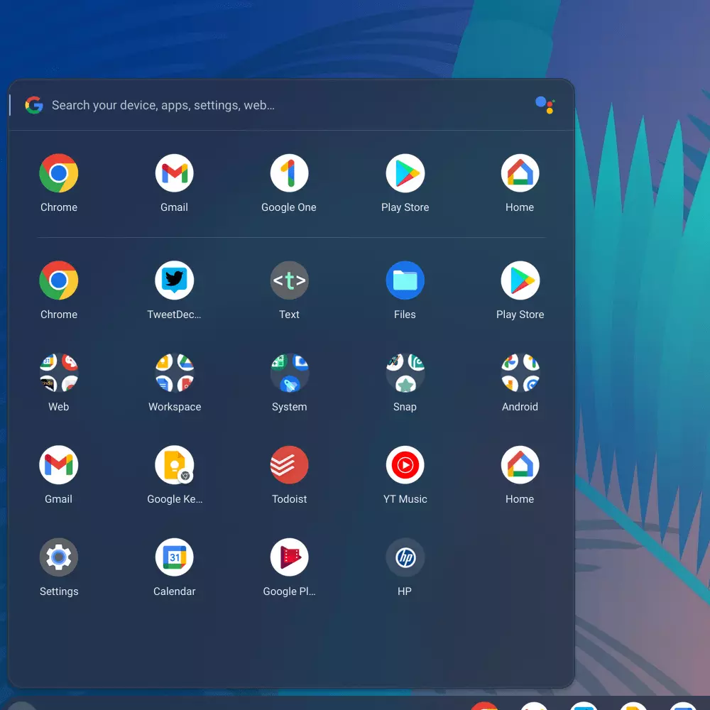 Chrome OS 100 ലോഞ്ചർ