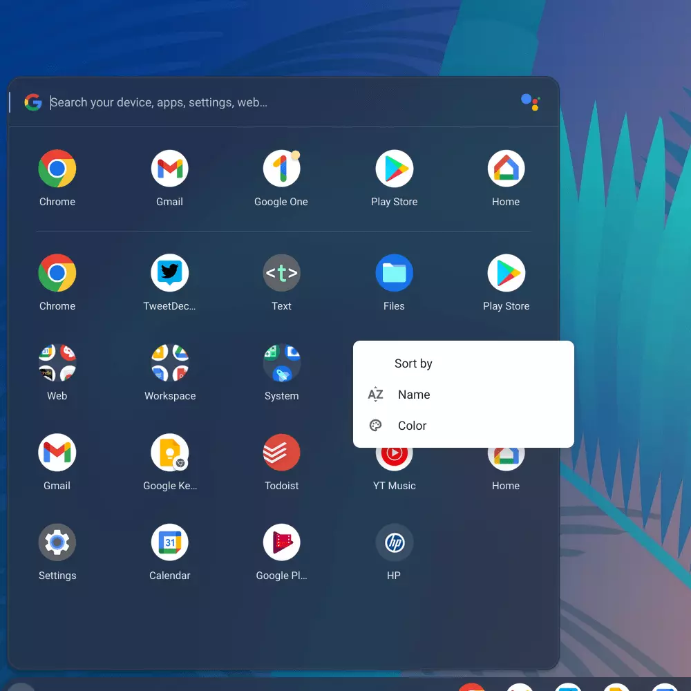 Chrome OS 100 ലോഞ്ചർ