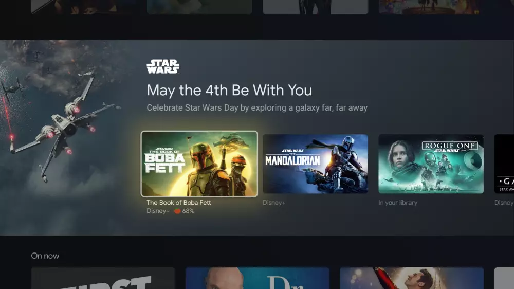 Google TV mostra contingut de Star Wars amb la pantalla d'inici 