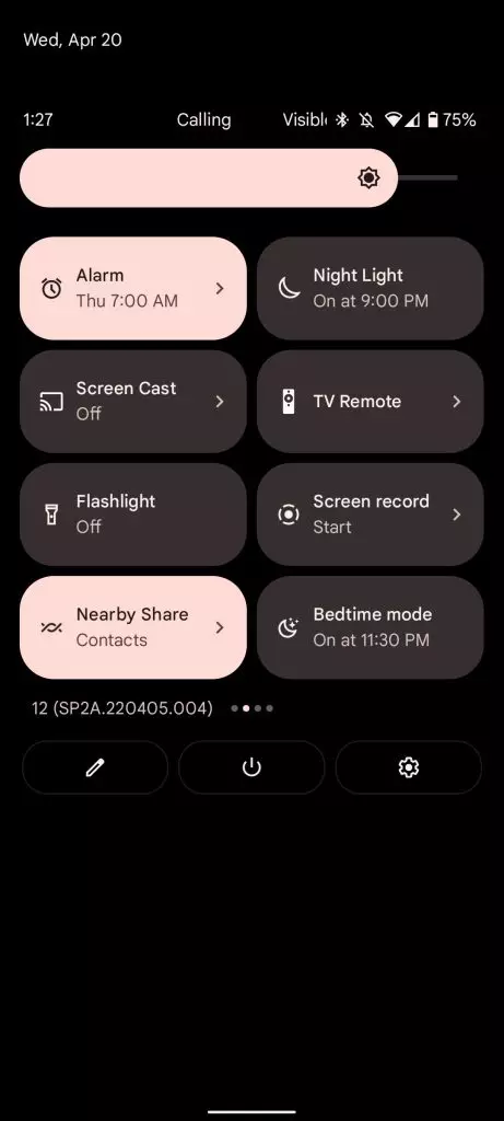 Screen Cast hauv Quick Settings