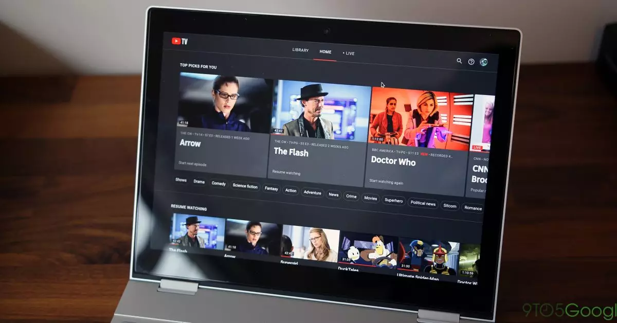 YouTube TV в мрежата липсва възможност за естествено предаване