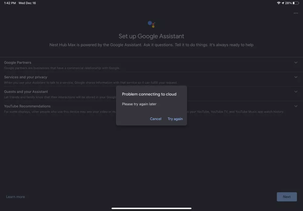 Briseann glitch 'Ní féidir teacht ar Google' ar Assistant thar ghléasanna 22504_6