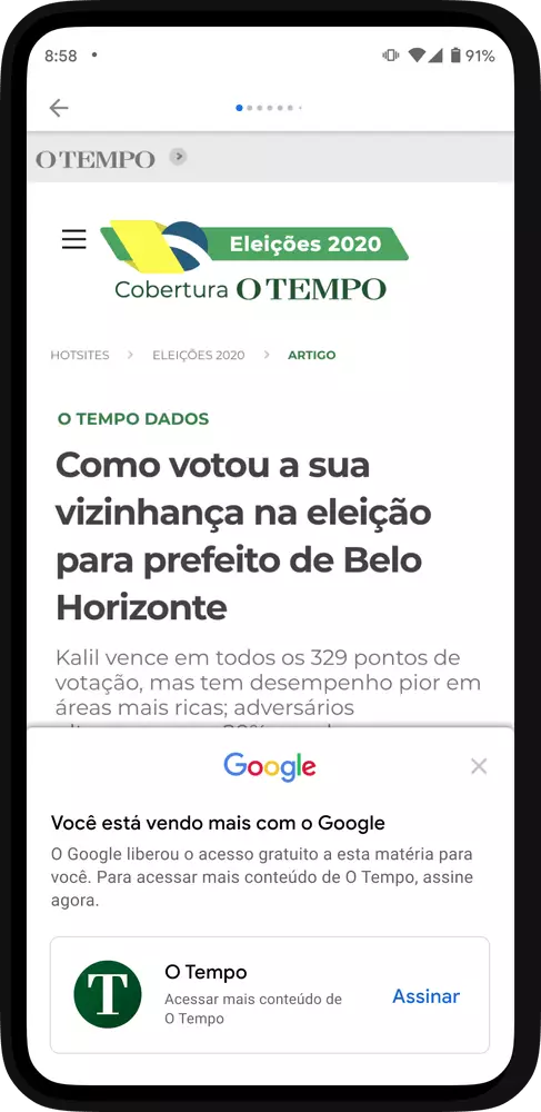 Google News Showcase se expande a iOS, contido con muro de pago 22734_2