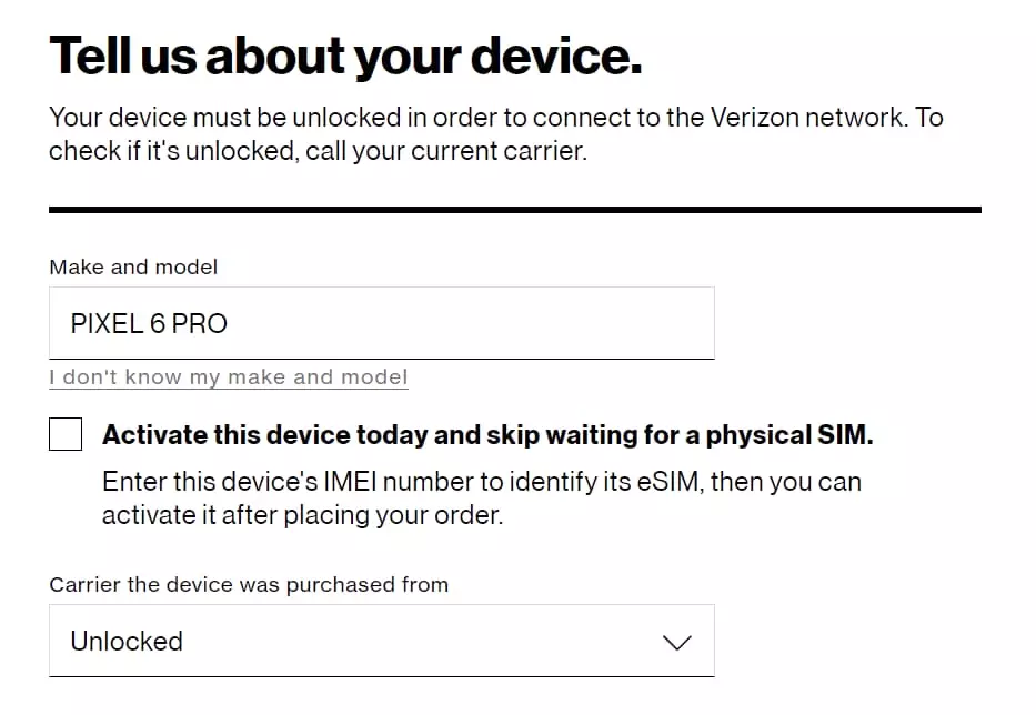 verizon byod esim activation