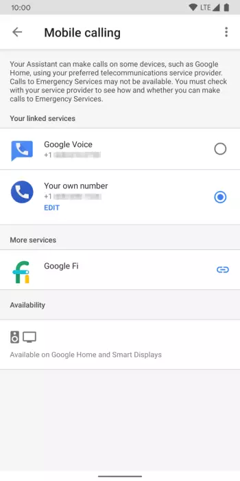 एन्ड्रोइड मोबाइल कलिङ मेनुको लागि Google Home एप