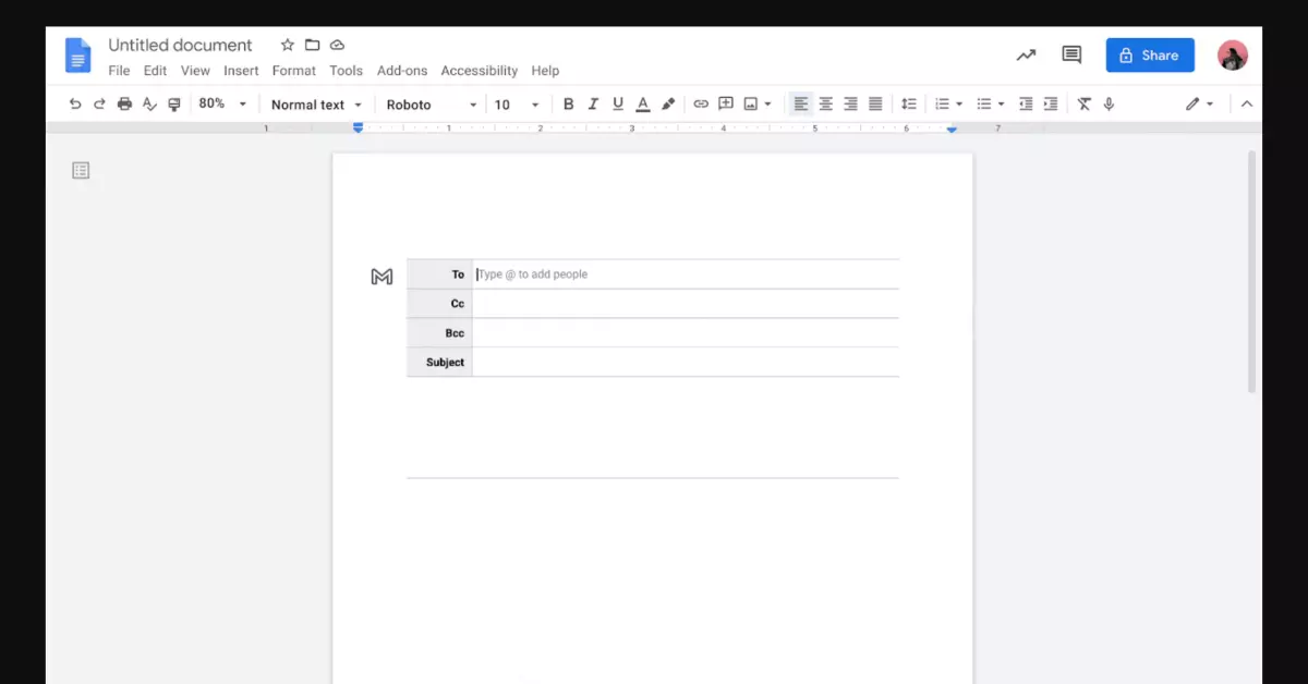 Google Docs ئېلېكترونلۇق خەت قېلىپىنى Gmail غا يۆتكەيدۇ