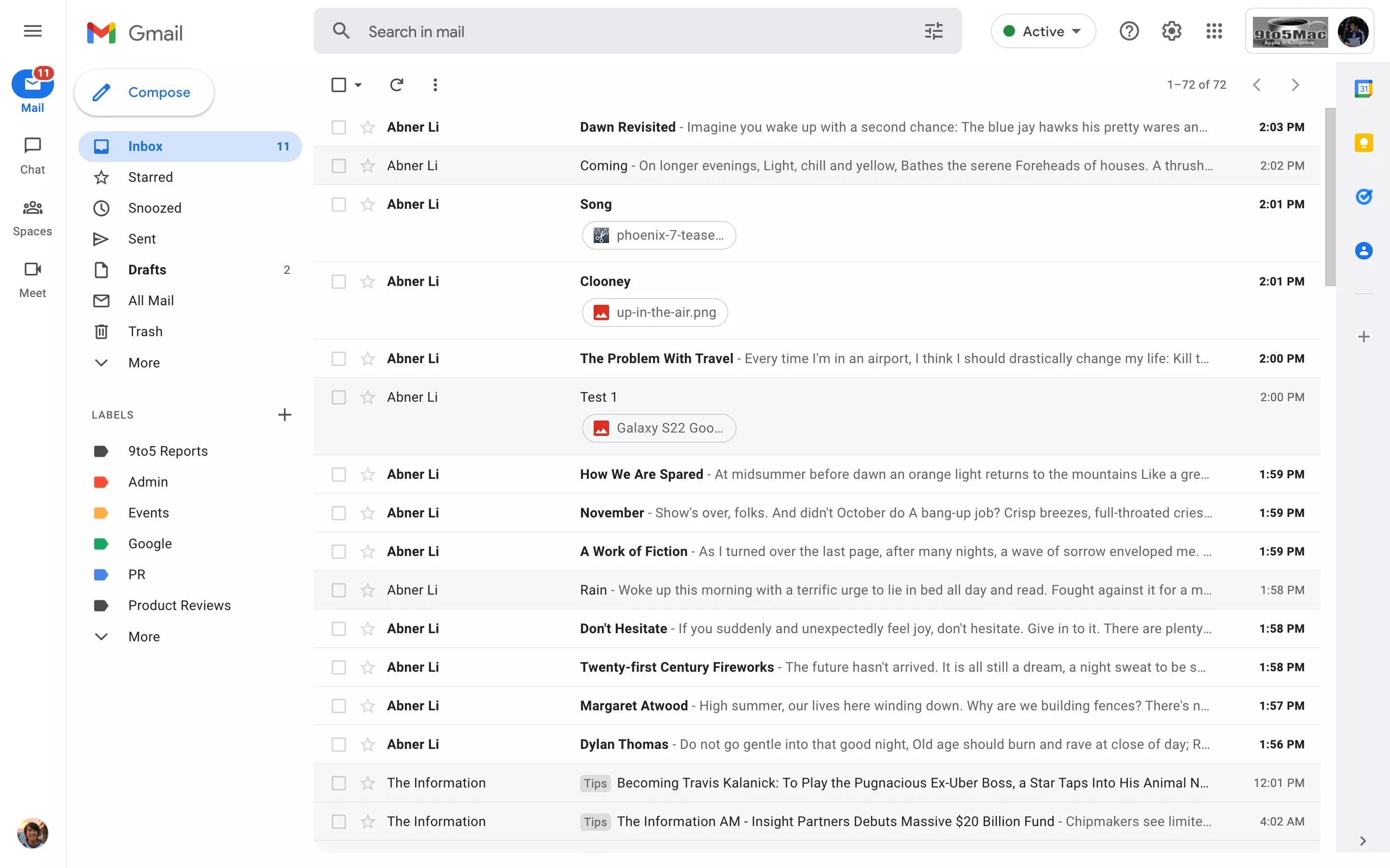 nueva vista de Gmail