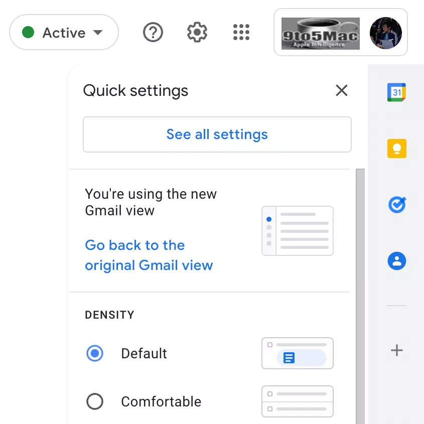 nova vista de Gmail