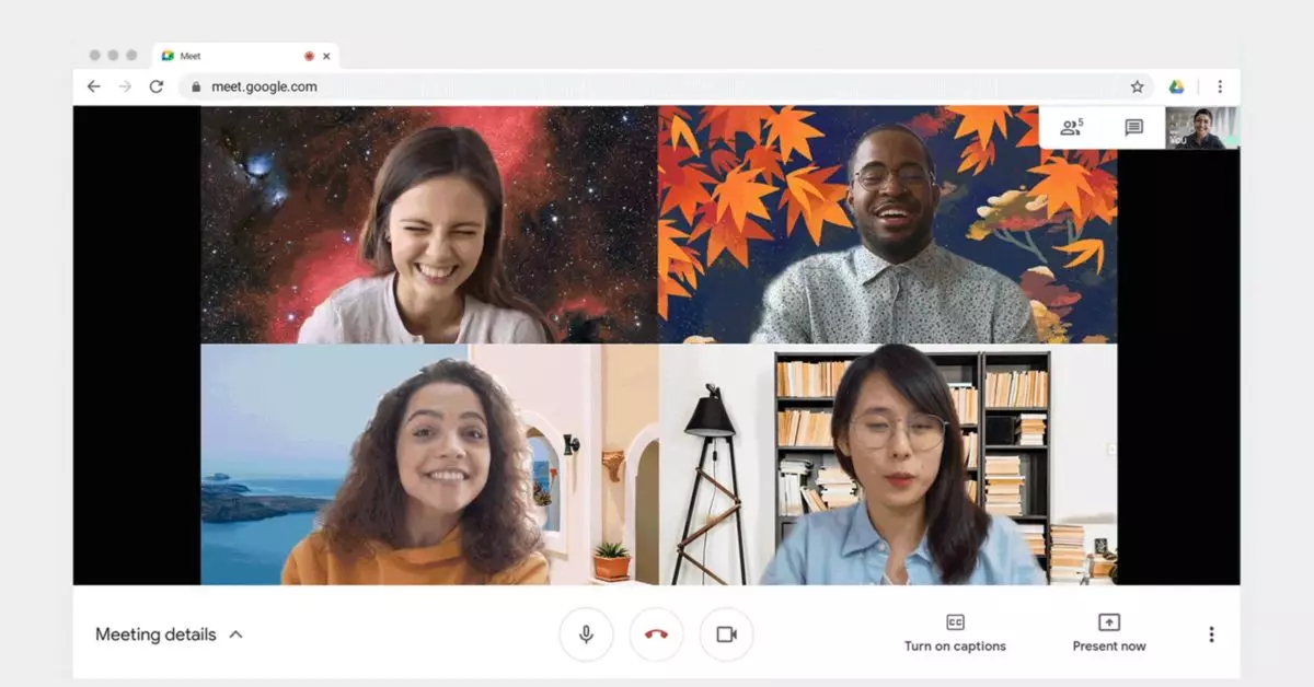 Google Meet disvolvas kutimajn fonbildojn por retejo
