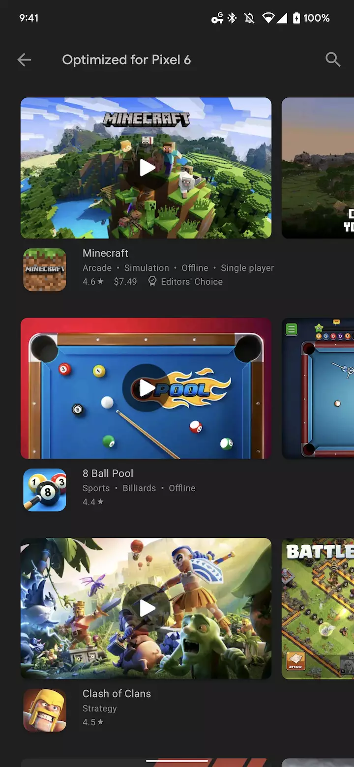 Google Play Pixel 6 ಆಟಗಳು
