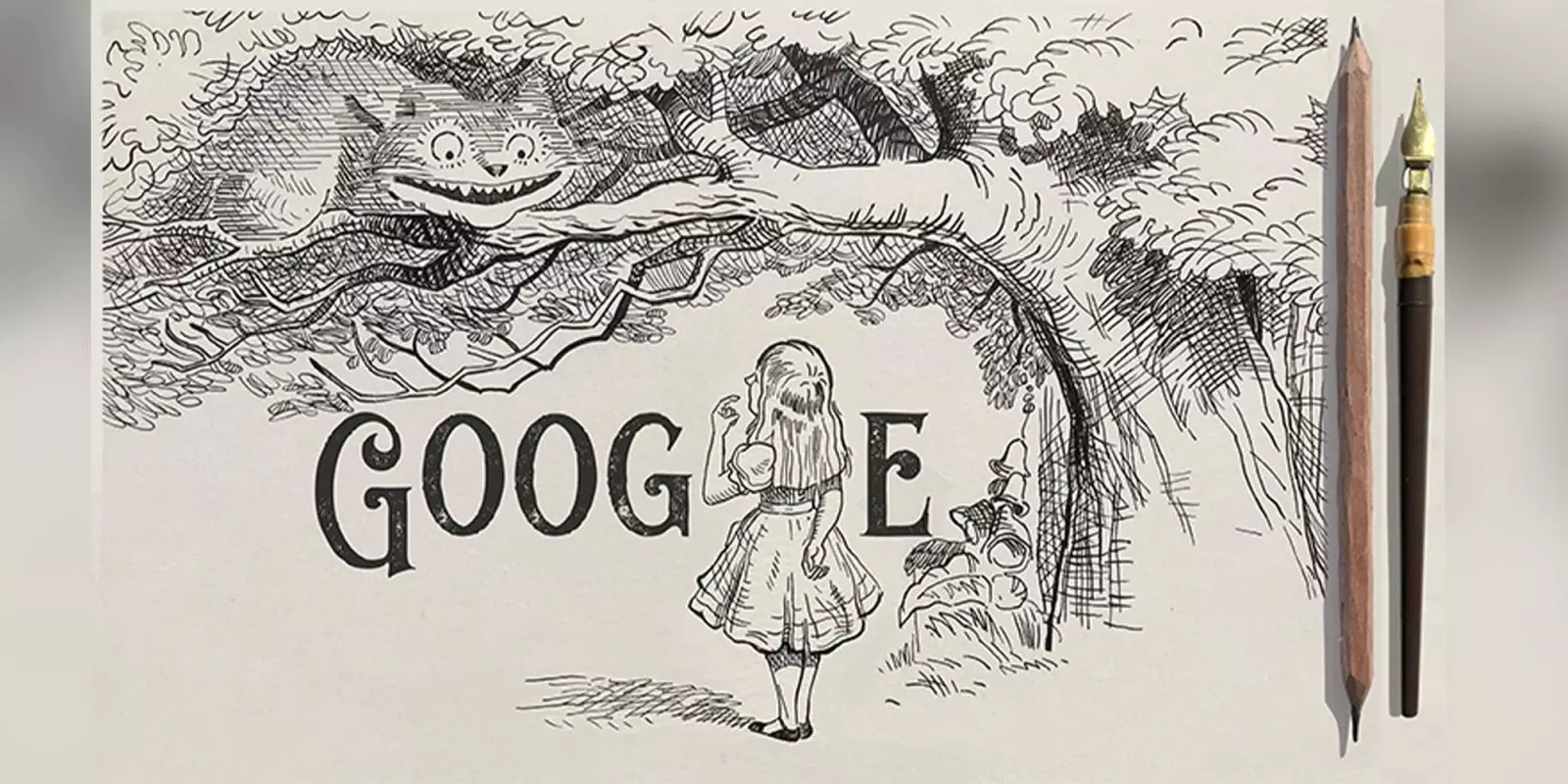 Griffonnage Google de Sir John Tenniel