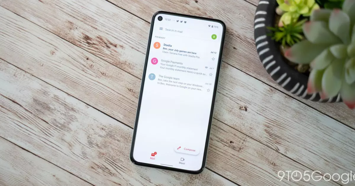 Google skrči spodnjo vrstico Material You v Gmailu za Android