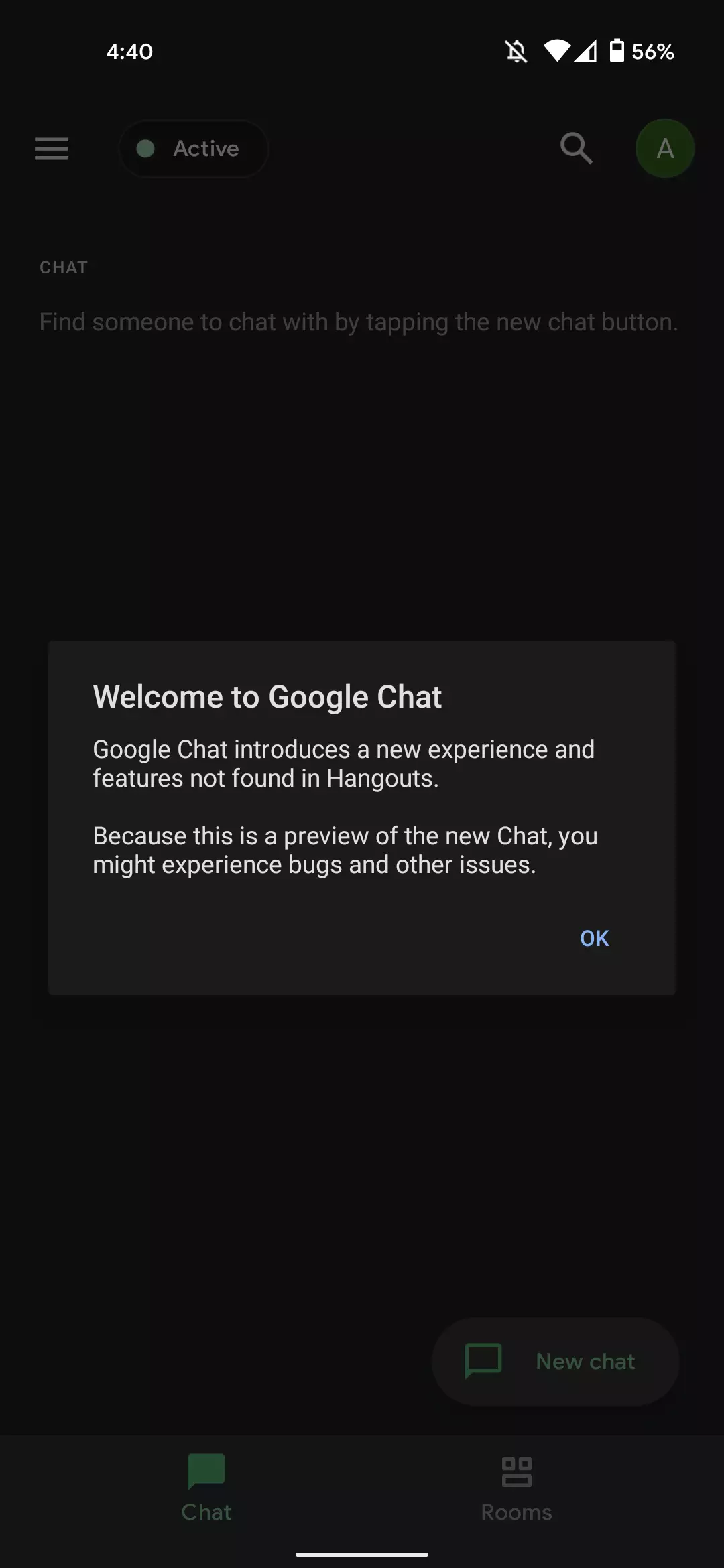 Google Chat Hangouts caadiga ah