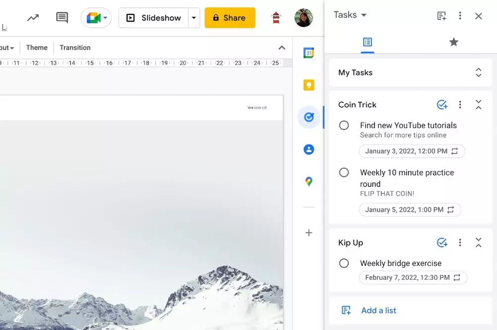 Die Web-Seitenleiste von Google Tasks erhält ein Listen-Redesign und Favoriten 2474_2