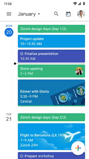 Google Calendar тіркелгілері