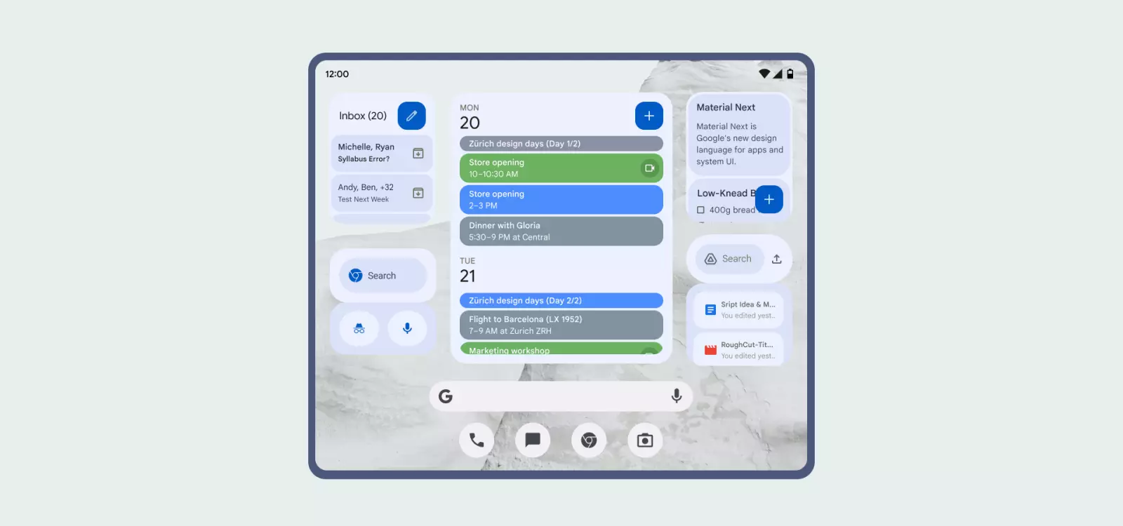 Google Kalender, Nachrichten erhalten Android 12 Material Sie Widgets 2507_1